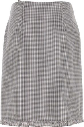 Miu Miu Embroidered Poplin Skirt - Gray
