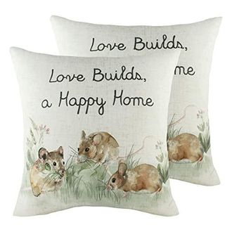 Evans Lichfield Hedgerow Mäuse Twin Pack Polyester gefüllte Kissen, Multi, 43 x 43cm, 2