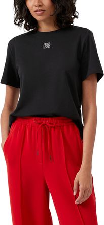 s.Oliver Verk&uuml;rztes T-Shirt mit Glitzerstein-Details