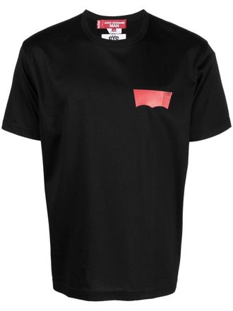 Junya Watanabe t-shirt à logo imprimé - Noir