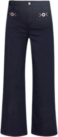 Liu Jo Femme, Pantalons, Bleu, Taille: W27 Pantalon &Eacute;vas&eacute; 7/8 Bottom Up