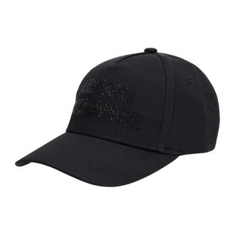 A|X Armani Exchange Femme, Accessoires, Noir, Taille: ONE Size Casquette en serg&eacute; de coton