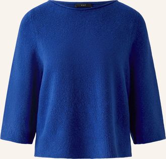 Oui Pullover Mit 3/4-Arm blau