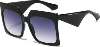 Generic Lunettes De Soleil Carr&eacute;es &Agrave; Monture Large For Hommes Et Femmes, Id&eacute;ales For Les Vacances En Plein Air(Black)