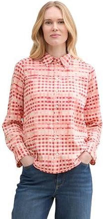 Tom Tailor 1043213 Blouse, 37125-berry Red Check Design, 40 Femmes