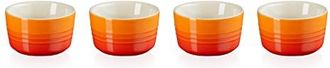 LE CREUSET Le Creuset 4-er Set Mini Förmchen aus Steinzeug, je 100 ml, Ofenrot, 79109100900000