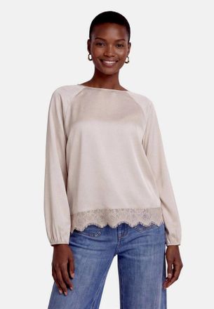 Zero Satinbluse Damen mit Tunnelzug