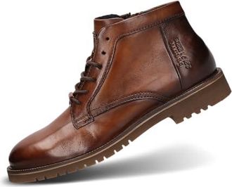 Bugatti Bottes pour homme, doublure froide, cognac/marron foncé, taille 46 EU, Cognac Dark Brown, 46 EU