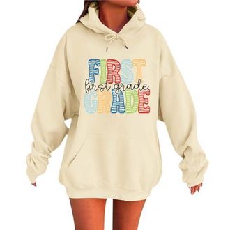Generic 2026 Printemps Femmes Casual Pull &agrave; Capuche Hiver Polaire Sweatshirt Imprim&eacute; Lettres Manches Longues Confortable Chaud Loungewear pour un usage quotid