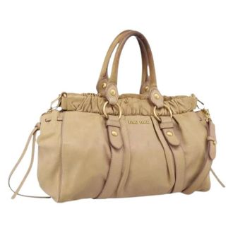 Miu Miu Pre-owned Cuir sacs-main - Femme - Pre-owned - Beige - Taille: ONE Size