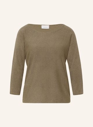 Comma Comma Pullover Mit 3/4-Arm Und Glitzergarn gruen