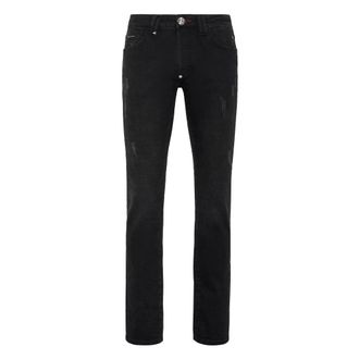 Philipp Plein Denim Hosen Super Straight Cut Basic - - Jeans - Herren - Schwarzk - W30
