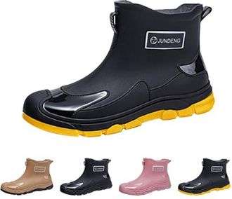 Generico Bottines imperm&eacute;ables courtes avec semelle &eacute;paisse et confortables pour la marche, faciles &agrave; nettoyer et &agrave; nettoyer en caoutchouc, citronier, 39 EU
