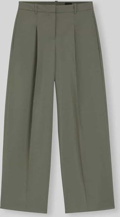 HUGO BOSS Wide Leg Hose aus reiner Schurwolle mit Bundfalten