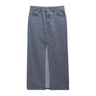 Filippa K Femme, Jupes, Gris, Taille: 40 FR Longue Jupe en Jean Fendue