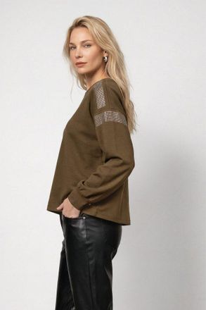 Monari Sweatshirt Sweatshirt Schmuck Regular fit mit Strassdetails