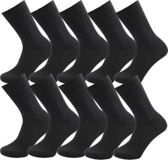 Glamexx24 Classic Herren Business 10 Paar Socken Baumwolle Str&uuml;mpfe Freizeitsocken, Schwarz, Gr 39-42