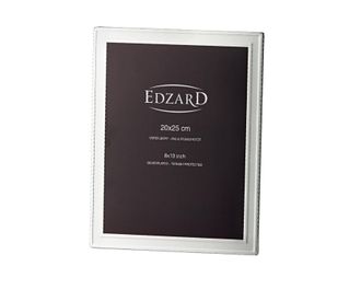 Edzard Bilderrahmen Nardo f&uuml;r Foto 20x 25 cm, edel versilbert, anlaufgesch&uuml;tzt, mit Samtr&uuml;cken