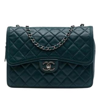 Chanel Sac bandouli&egrave;re matelass&eacute; en cuir dagneau Pre-owned - Femme - Pre-owned - Vert - Taille: ONE Size
