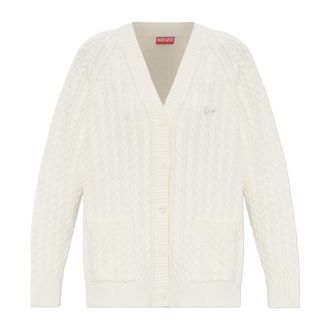 Kenzo Rollkragen-Strickjacke mit Zopfmuster - - Knitwear - Damen - Beige - M