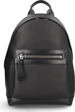 Tom Ford Mens Backpack Buckley Leather Black Backpacks