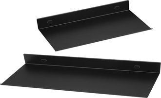 Cabilock 2 Stück Schwarzes Metallisches Wandregal Badezimmer Organizer Rechteckige Wandablage ohne Bohren zur Aufbewahrung von Toilettenartikeln und Küchengewü