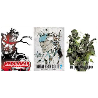Generico Metal Gear Solides Poster-Set, 3 St&uuml;ck, A4, 210 x 297 mm, zum Einrahmen oder direkt an der Wand, hochwertiges Hochglanz-Fotopapier 255 g/m&sup2;