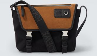 Loewe Messenger Bag Flex Medium aus Canvas und Veloursleder