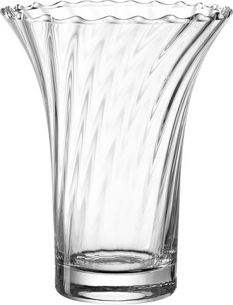 Leonardo Leonardo Ravenna, Blumenvase aus 3D veredeltem Glas, handgefertigte, geschwungene Glasvase in klassischem Stil, Unikat, Höhe: 18 cm, 018609, 1 Stück