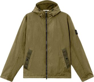 Stone Island Homme, Vestes, Vert, Taille: 2XL Veste en tissu technique