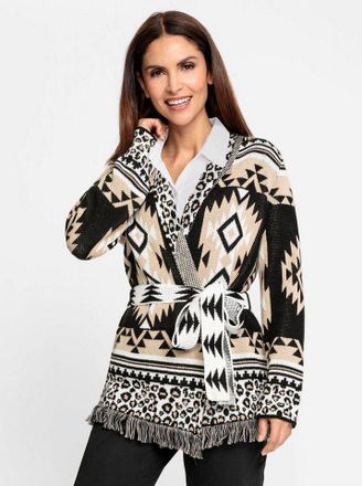 Witt Strickjacke Strickjacke Langarm Jacquard, Mustermix gestrickt