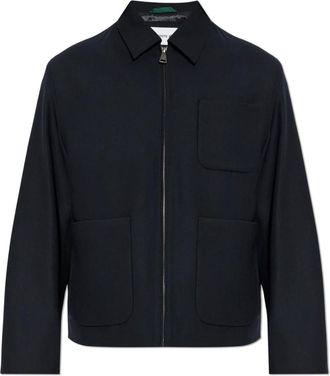 Lacoste Homme, Vestes, Bleu, Taille: 3XL Veste crois&eacute;e en laine et serg&eacute;