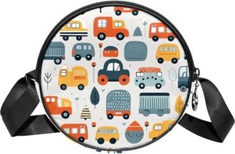Generic Sac &agrave; bandouli&egrave;re rond pour femme, tracteur, camion, petit sac &agrave; bandouli&egrave;re avec fermeture &eacute;clair, bretelles r&eacute;glables, sac &agrave; main rond d&eacute;contract&eacute; p