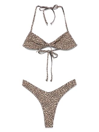 Frankies Bikinis Bikini mit Leoparden-Print - Nude