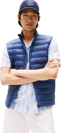 Tommy Hilfiger Herren Weste Packable Recycled Vest Stehkragen, Blau (Faded Indigo), XXL