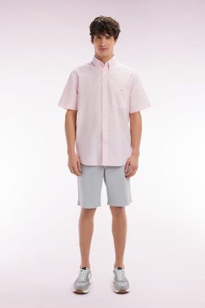 Eden Park Bermuda Chino En Coton Stretch Gris Coupe Droite