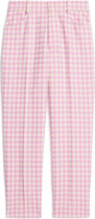 Ami Pantalon Coton Carreaux Rose Bonbon