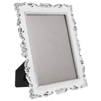 SOLUSTRE Rosen Bilderrahmen 7 Zoll Silber Kreativer Fotohalter aus Resin f&uuml;r Wohnzimmer und Schlafzimmer Elegante Desktop Dekoration