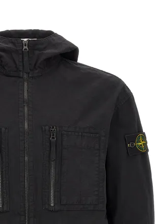 Stone Island Organic Cotton Ripstop Shell Jacket - Black