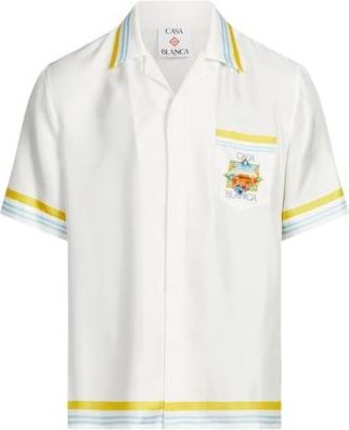 Casablanca Chemise manches courtes &agrave; imprim&eacute; en soie