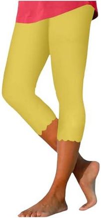 Generic Leggings Femme Push Up- Pantalons De Sport Femme 3/4,Legging Taille Haute Yoga Court Mi-Long Fitness Jegging Extensible DéTé Collant Doux Extensible C