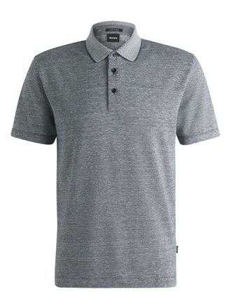 BOSS polo en lin mélangé - Gris