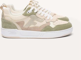 Faguo Baskets écrues & kaki clair cuir - DAHLIA