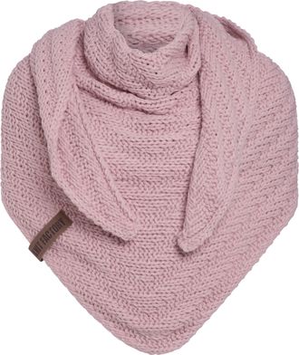 Knit Factory Dreiecksschal Sally - Damen Strickschal mit Wolle - Grob gestrickten Schal - Hochwertige Qualit&auml;t - XXL Schal - 220x85 cm - Rosa