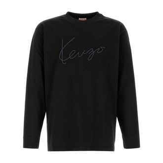 Kenzo Signature Langarm-T-Shirt mit Stickerei - - Sweatshirts & Hoodies - Herren - Schwarzk - L