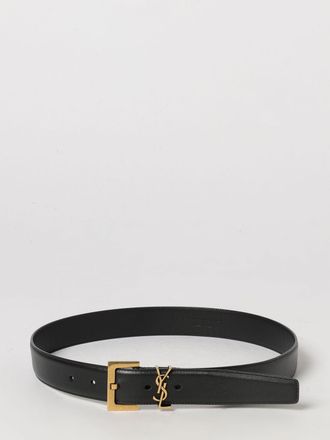 Saint Laurent Ceinture Cassandre 3 cm en cuir de veau avec monogramme YSL