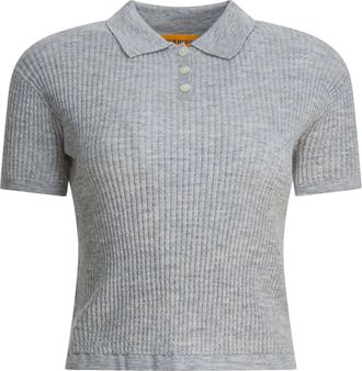 Guest In Residence Shrunken ribbed polo shirt - Gris