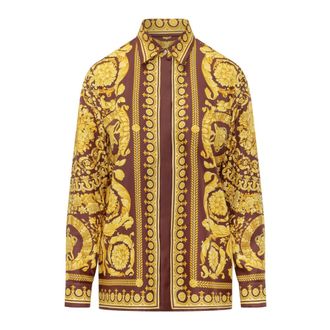 Versace Femme, Blouses et Chemises, Multicolore, Taille: 38 FR Chemise en soie Baroque