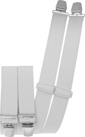 Harrys-Collection Herren Latzhosentr&auml;ger Arbeitshosentr&auml;ger 4 extra starke Clips uni und neon Farben, Farben:wei&szlig;