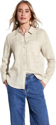 Street One A345386 Chemisier en Lin, Moonstone Sand, 36 Femmes